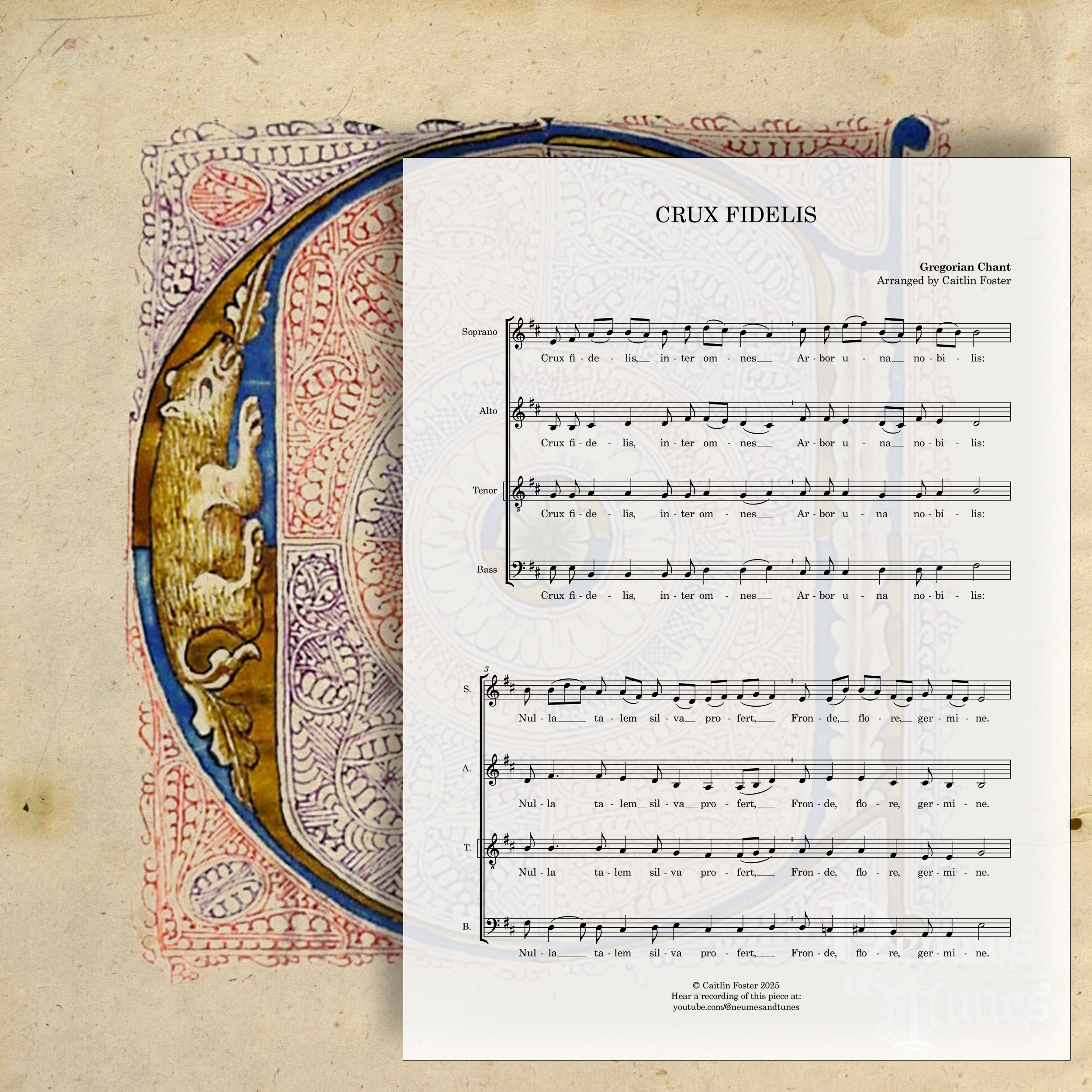 Crux Fidelis Digital Download Sheet Music – Neumes and Tunes Store